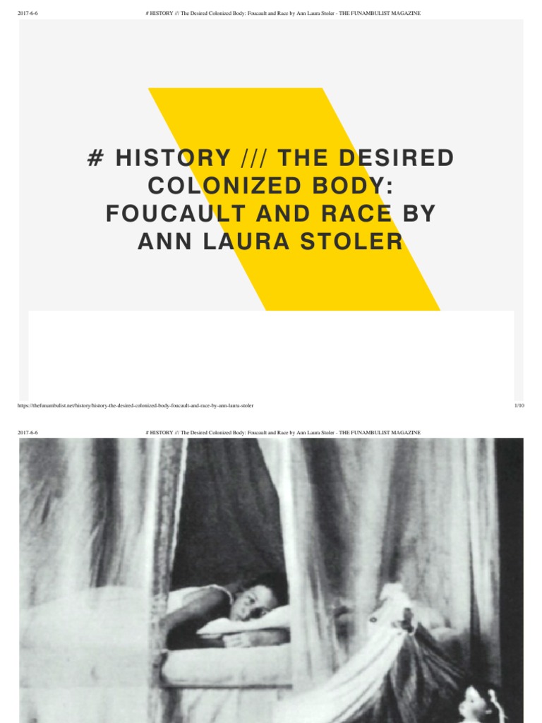 The Desired Colonized Body Foucault and Race by Ann Laura Stoler - The ...