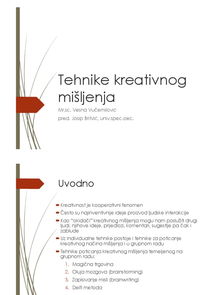 Tehnike Kreativnog Misljenja 4 Dio | PDF