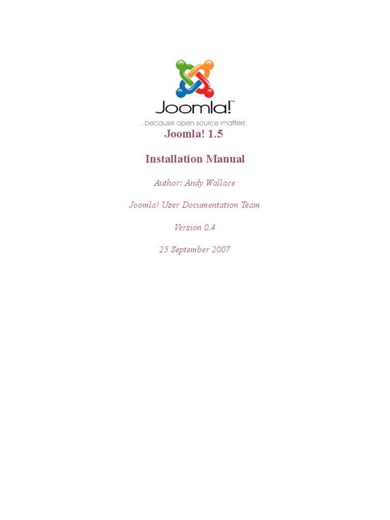1.5 Installation Manual Version 0.4 | PDF | File Transfer Protocol | Joomla
