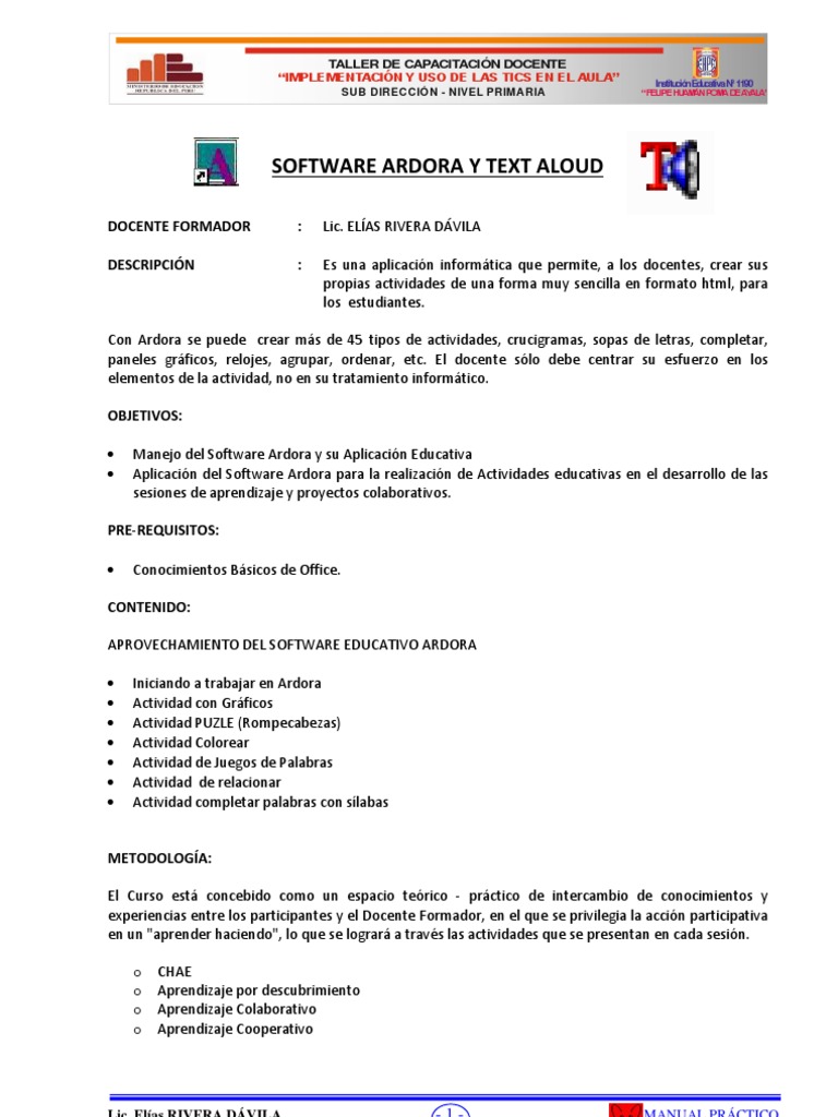 Manual de Ardora y Text Aloud | PDF | HTML | Red mundial