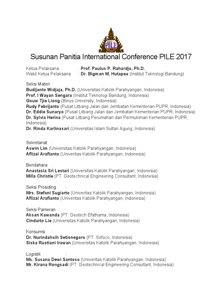 PILE 2017 Conference Committee List | PDF