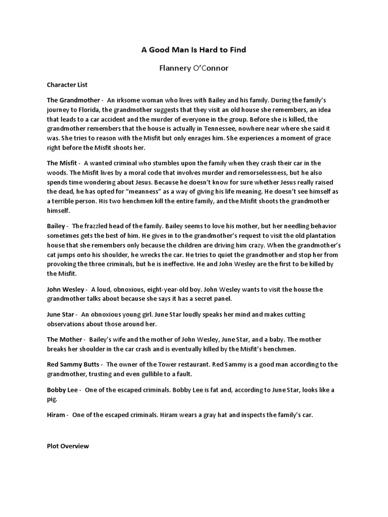 A Good Man Is Hard To Find | PDF