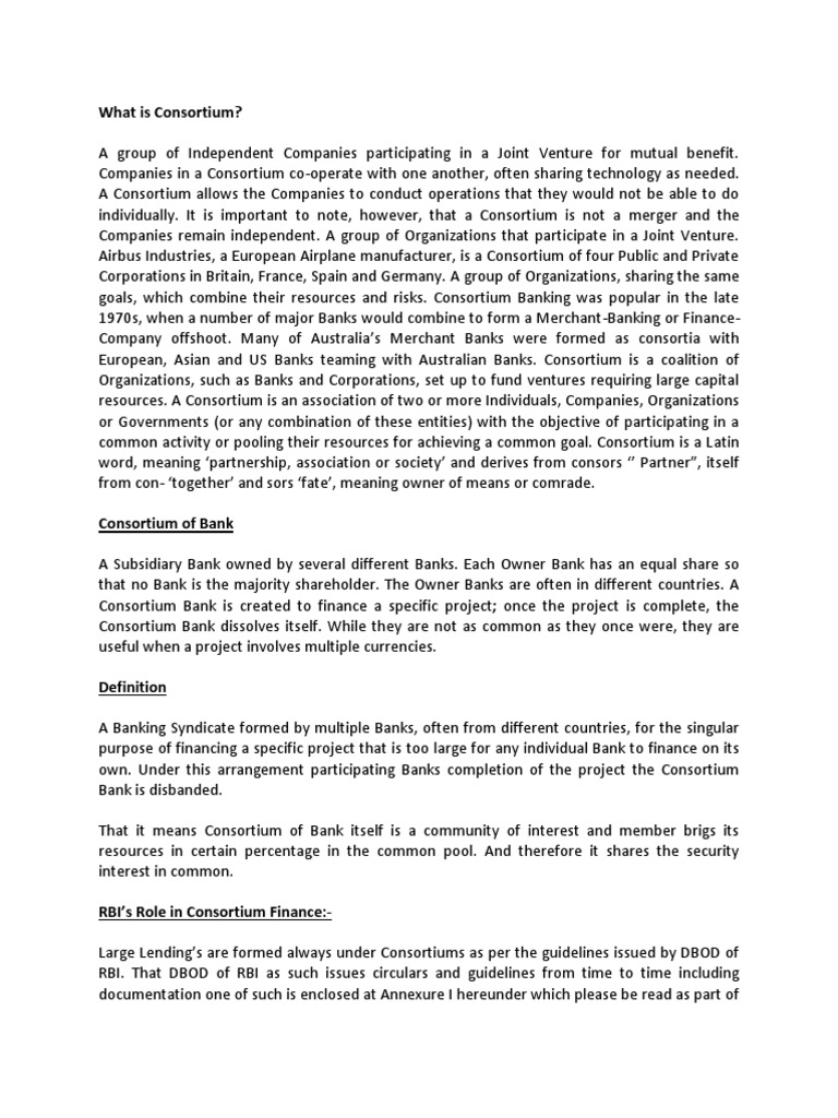 What Is Consortium | PDF | Consortium | Corporations