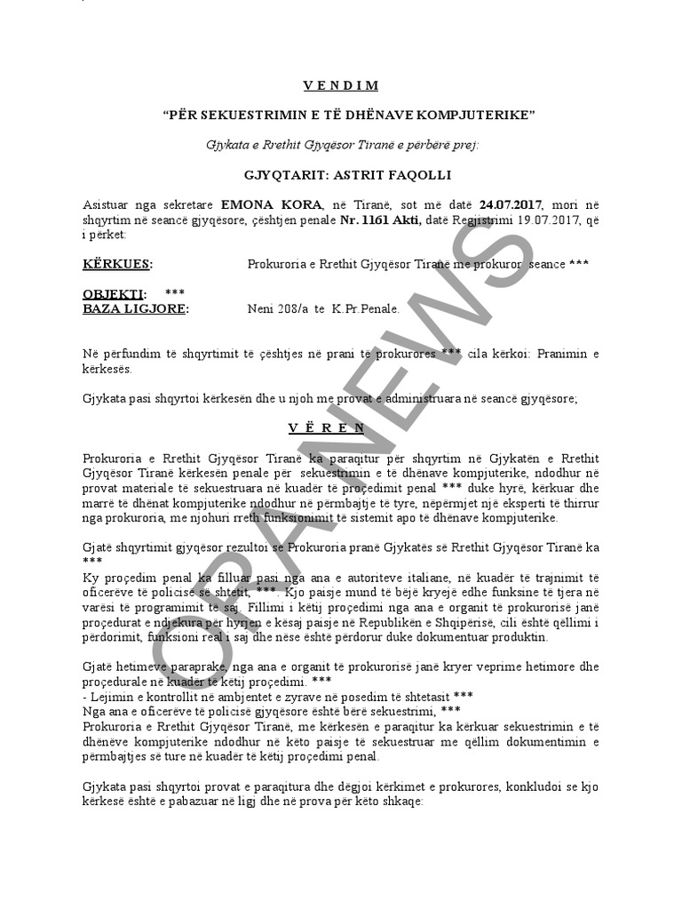 Vendimi I Gjykates | PDF