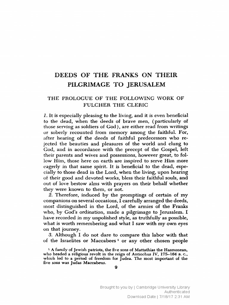 Fulcher of Chartres Chronicle | PDF | Pope | Religion And Belief