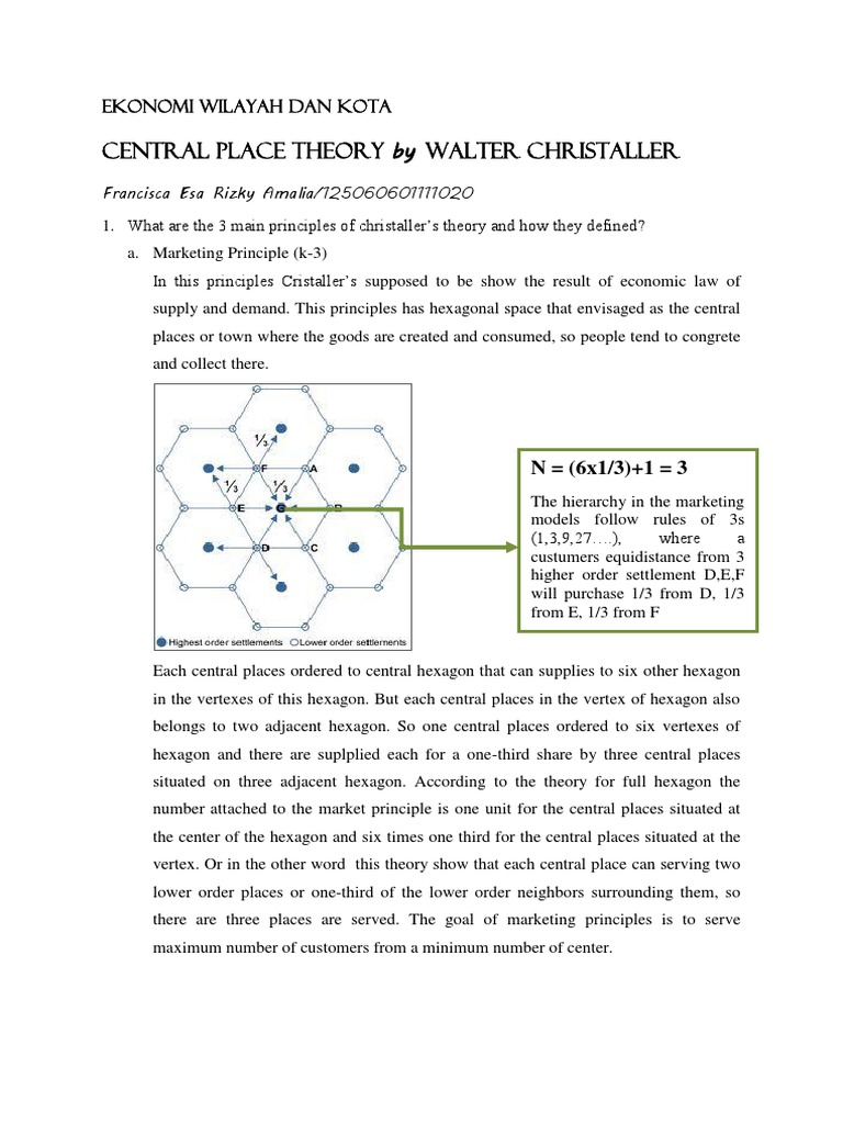 Central Place Theory by Walter Christaller | PDF | Economies | Economics