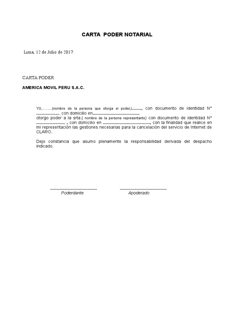 Modelo de Carta Poder Legalizada | PDF | Derecho