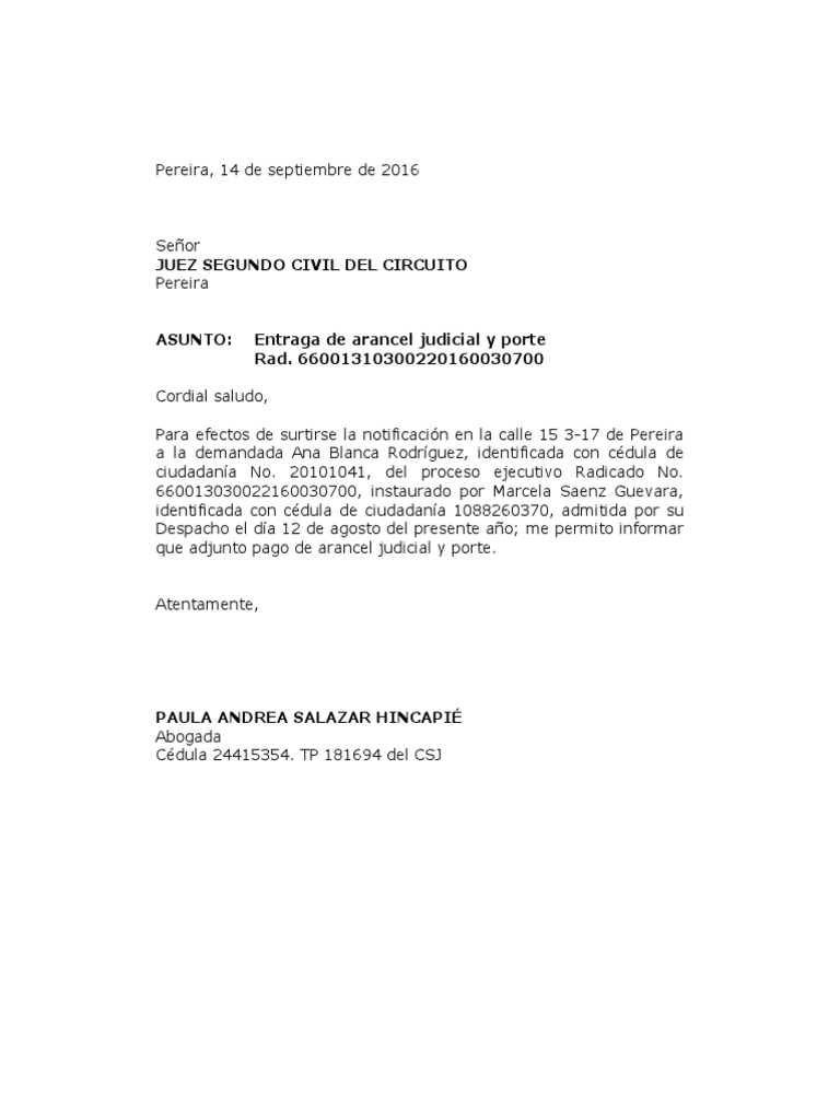 Modelo Notificacion | PDF | Gobierno | Poder judicial (sistema de justicia)