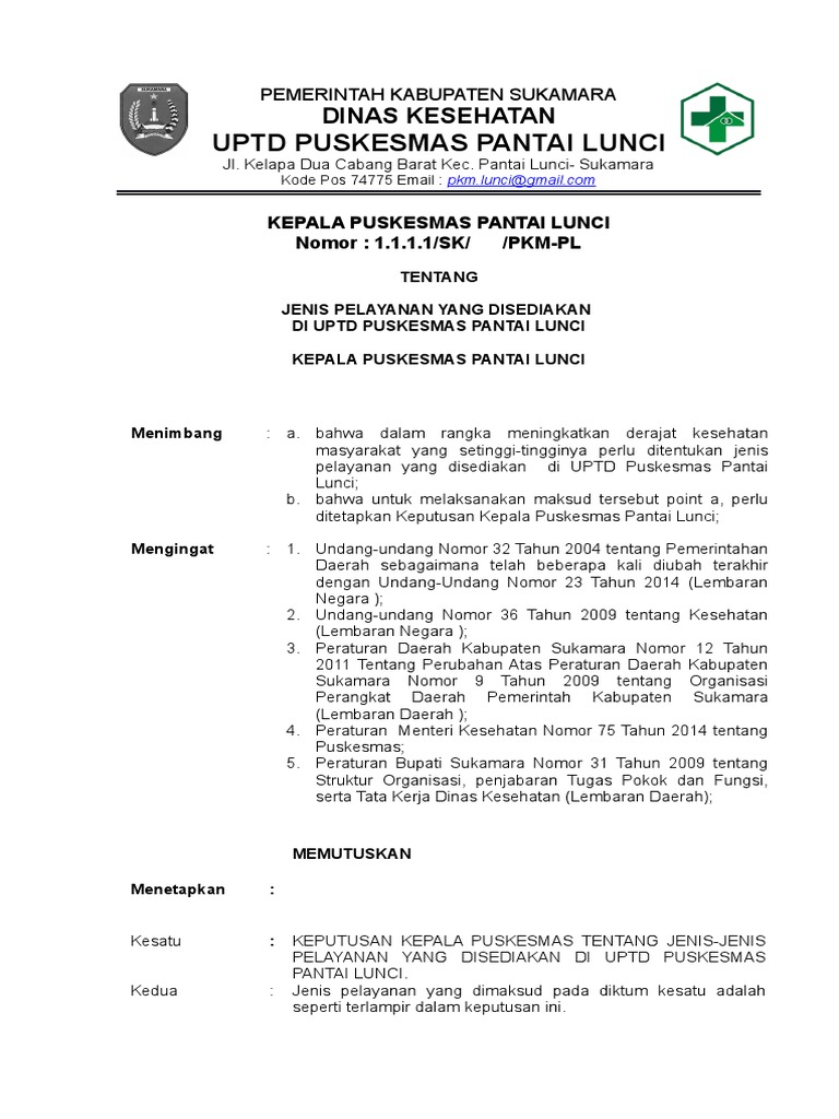 Contoh Kop SK Yg Benar | PDF