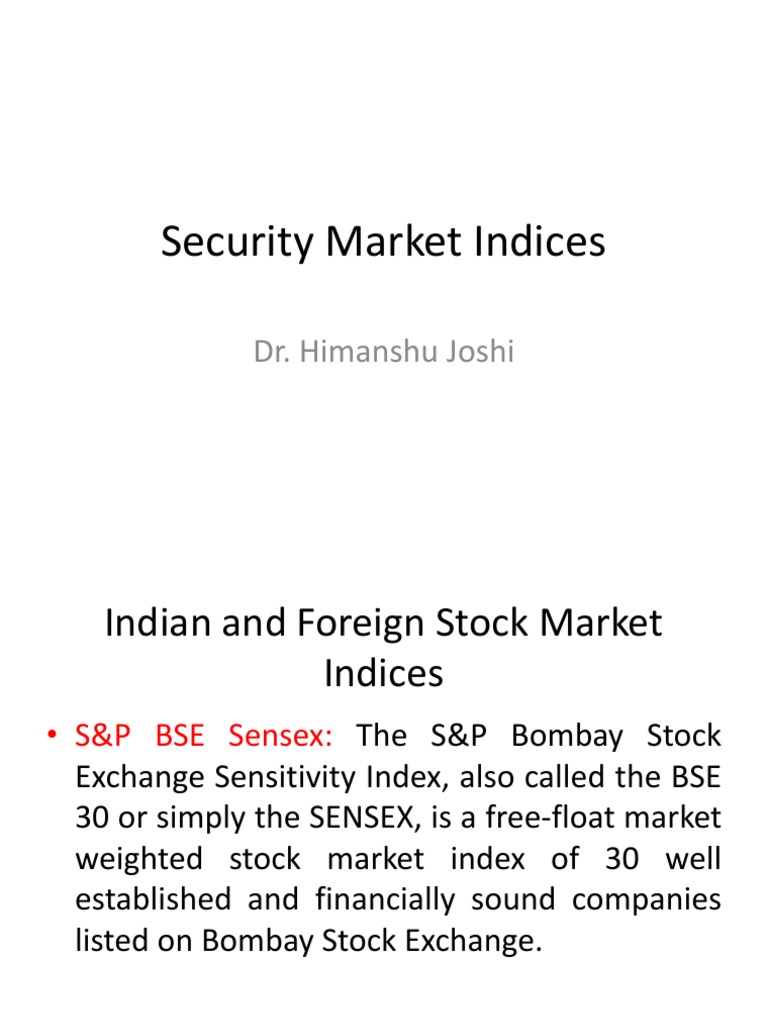 Session 5 Security Market Indices | Download Free PDF | Stock Market ...