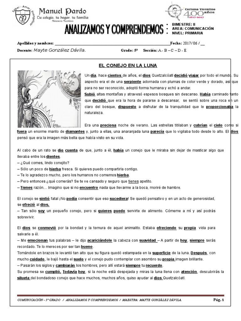 Lectura El Conejo en La Luna | PDF