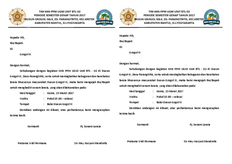 Undangan Senam LAnsia | PDF