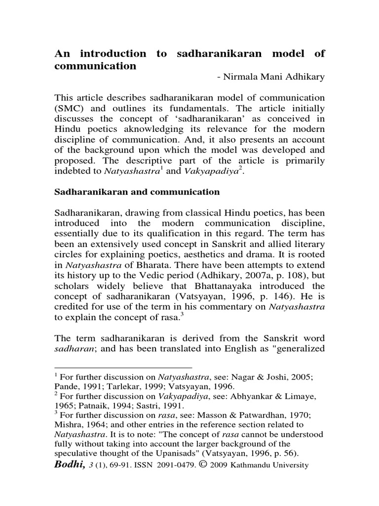 Nirmala Mani Adhikary. Sadharanikaran Model PDF | PDF | Ātman (Hinduism ...