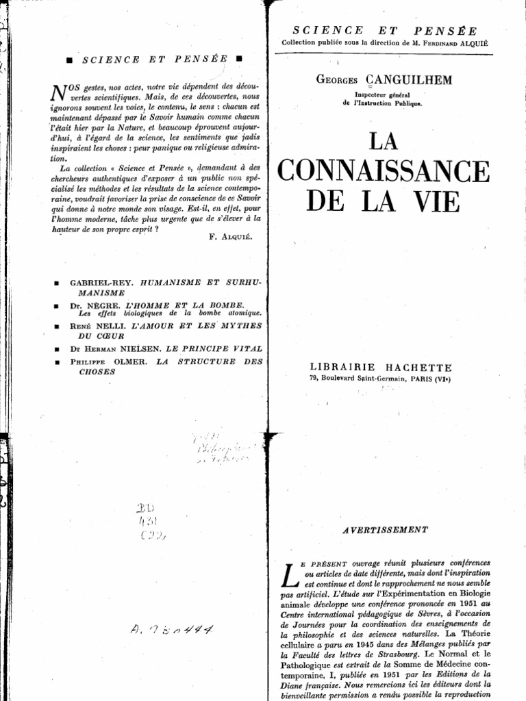 CANGUILHEM, Georges - La connaissance de la vie.pdf