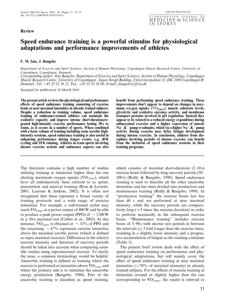 HIIT - Speed Endurance Training Is A Powerful Stimulus For ...