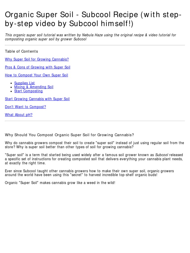 Subcool Super Soil | PDF | Compost | Soil