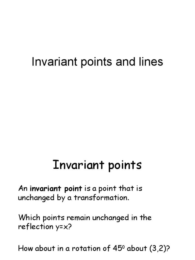 Invariant Points and Lines | PDF | Invariant (Mathematics) | Mechanics