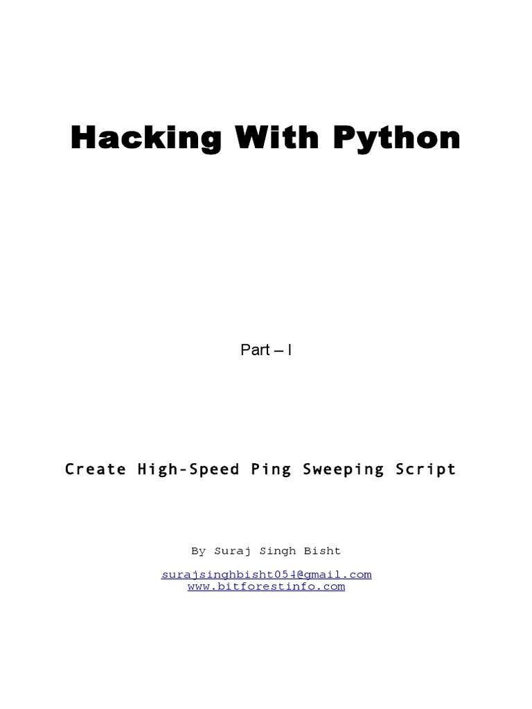 Create High Speed Ping Scanning Script With Python Pdf Computer Networking Network Protocols