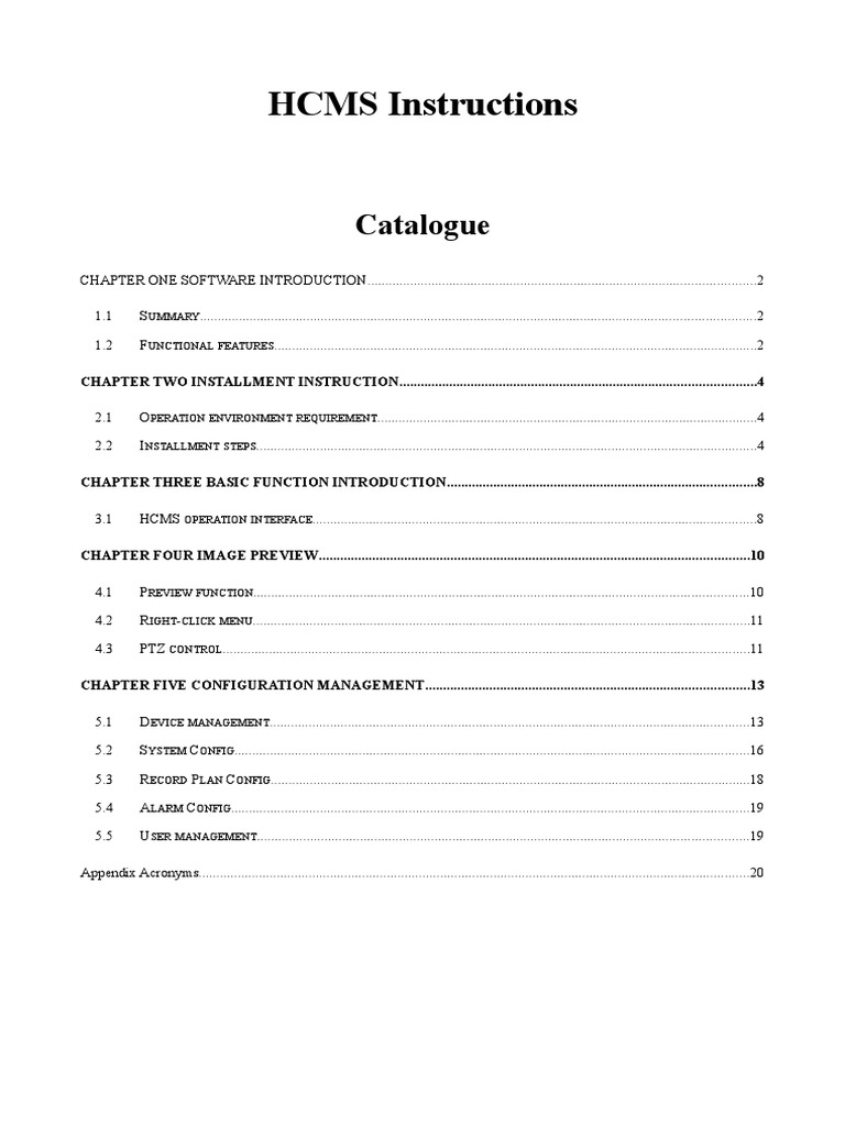 HCMS Software Installation Guide | PDF | Menu (Computing) | Surveillance