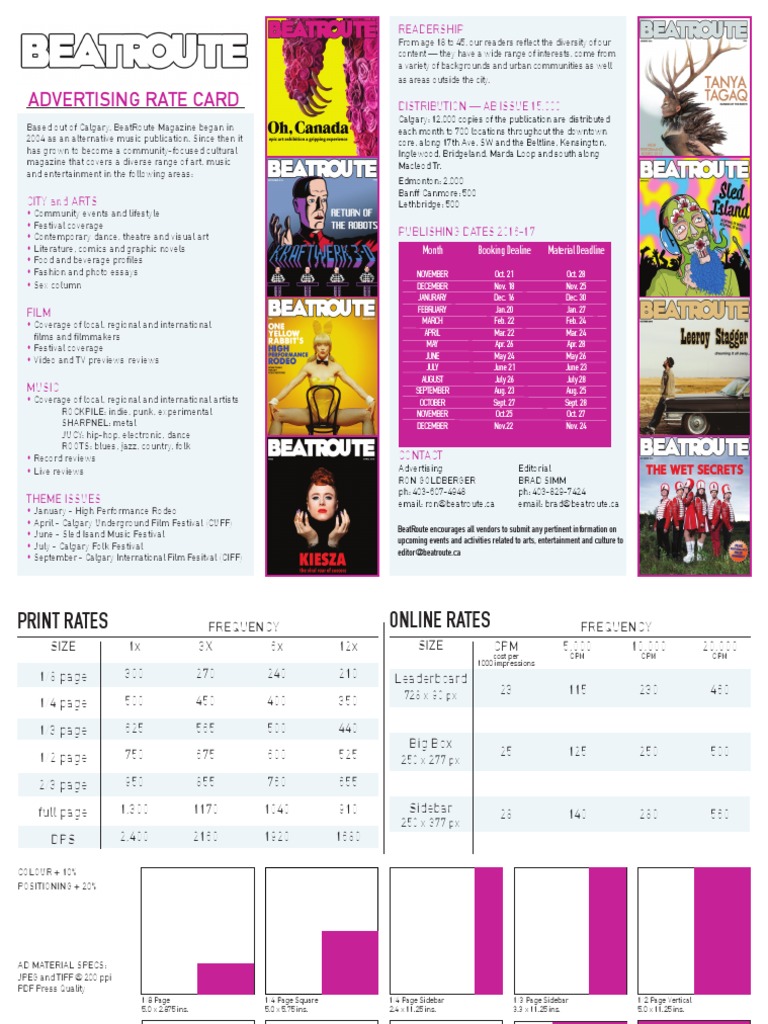 BeatRoute Media Kit 2016 - 2017 | PDF | Arts (General) | Newspaper And ...