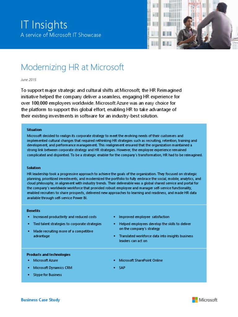 3723 Modernizing HR at Microsoft BCS | PDF | Strategic Management | Cloud Computing