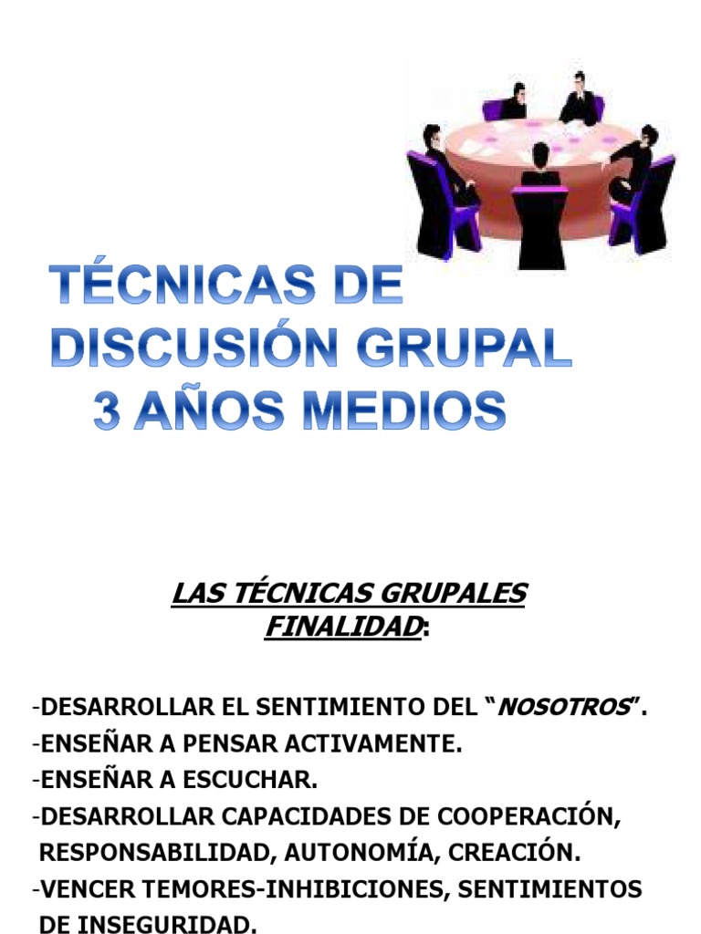 Técnicas de Discusion Grupal | PDF | Foro de Internet