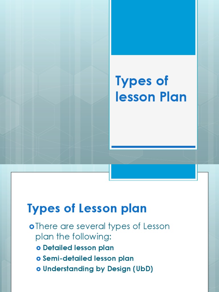 Types of Lesson Plan | PDF | Lesson Plan | Educational Assessment