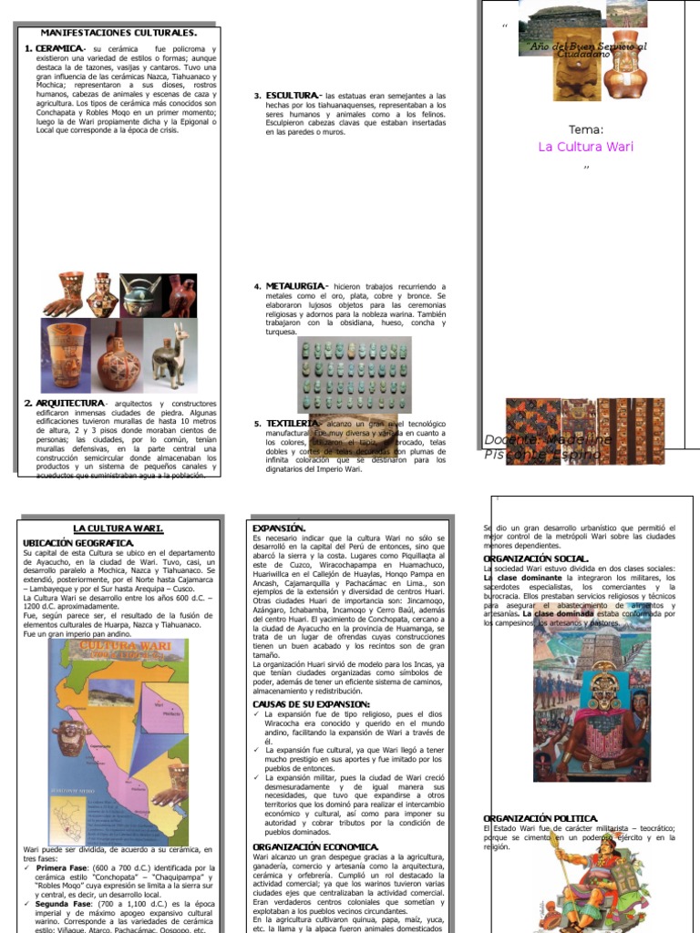 Triptico de La Cultura Wari | PDF | Arqueología | Cultura (general)