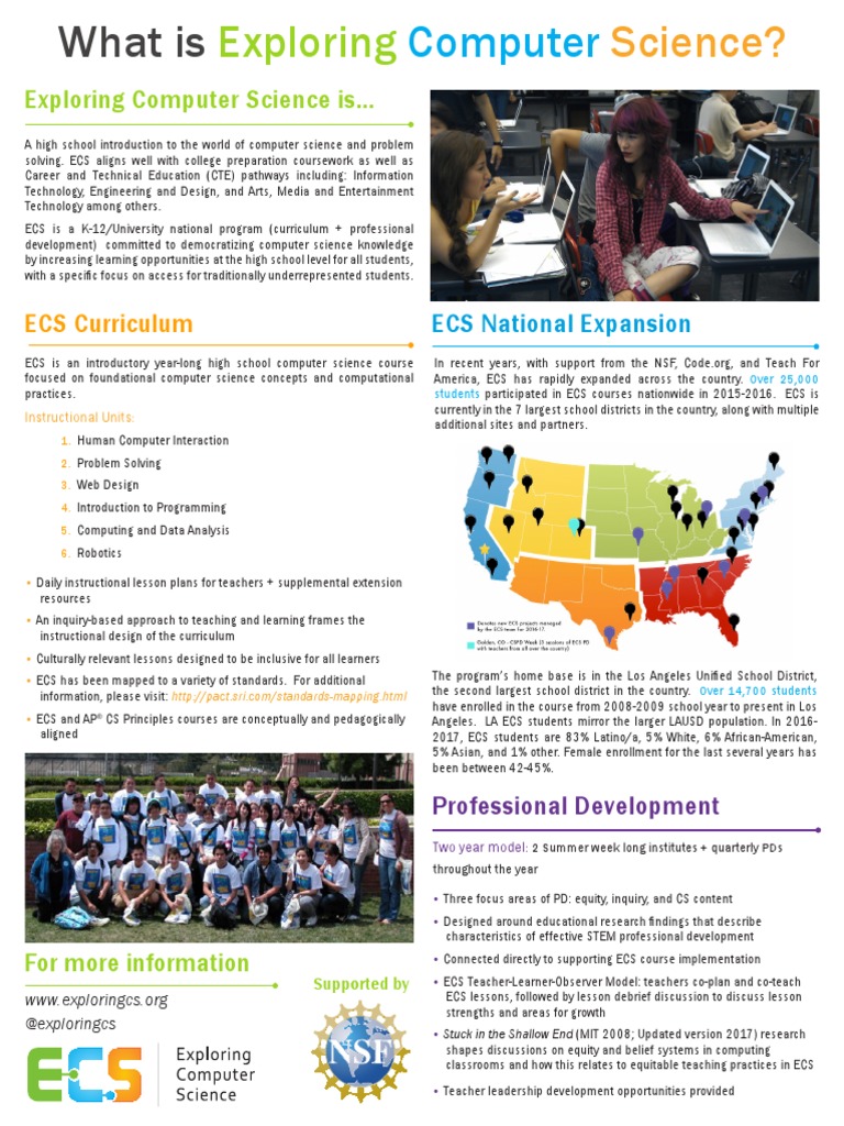 Exploring Computer Science One Pager | PDF | Curriculum | Computer Science
