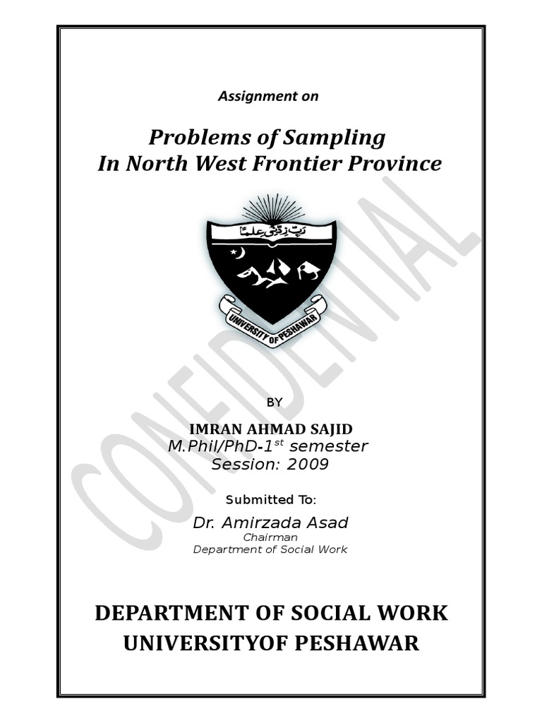 Problems of Sampling in NWFP Pakistan | PDF | Stratified Sampling ...