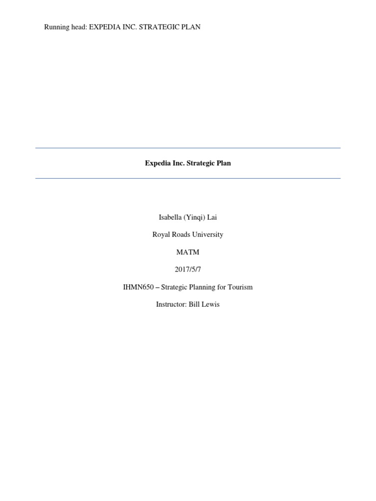 Expedia Inc Strategic Plan | PDF | Strategic Management | Brand
