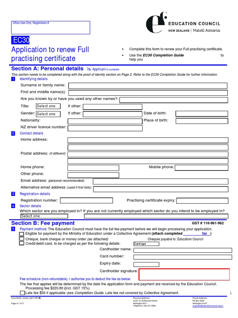 EC30 Application Form PDF | PDF | Identity Document | Payments