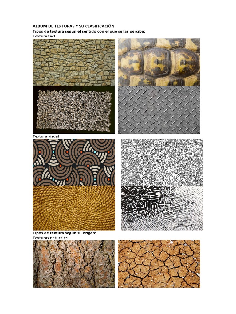 Album de Texturas y Su Clasificación