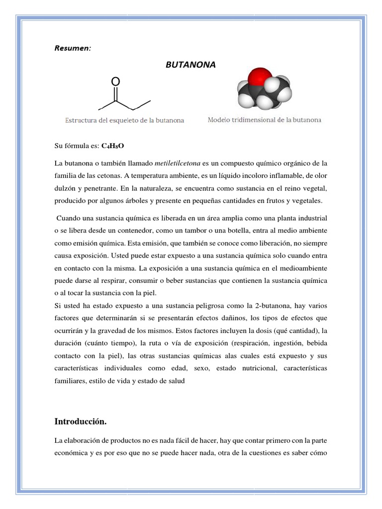 Guía de Uso y Riesgos de la Butanona | PDF | Síntesis orgánica ...