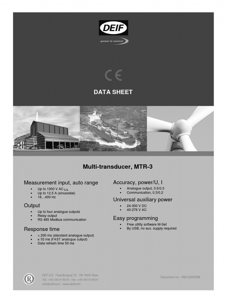 MTR-3 Data Sheet 4921220053 UK | Relay | Electromagnetic Compatibility