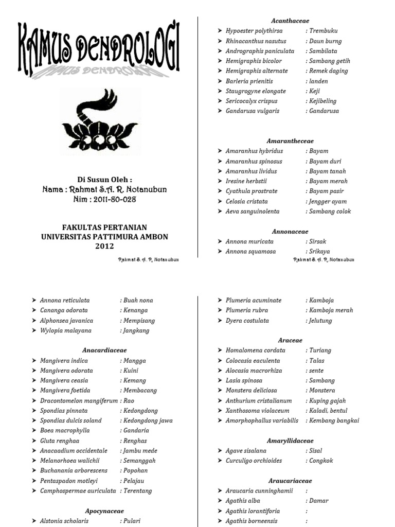 Kamus Dendrologi | PDF