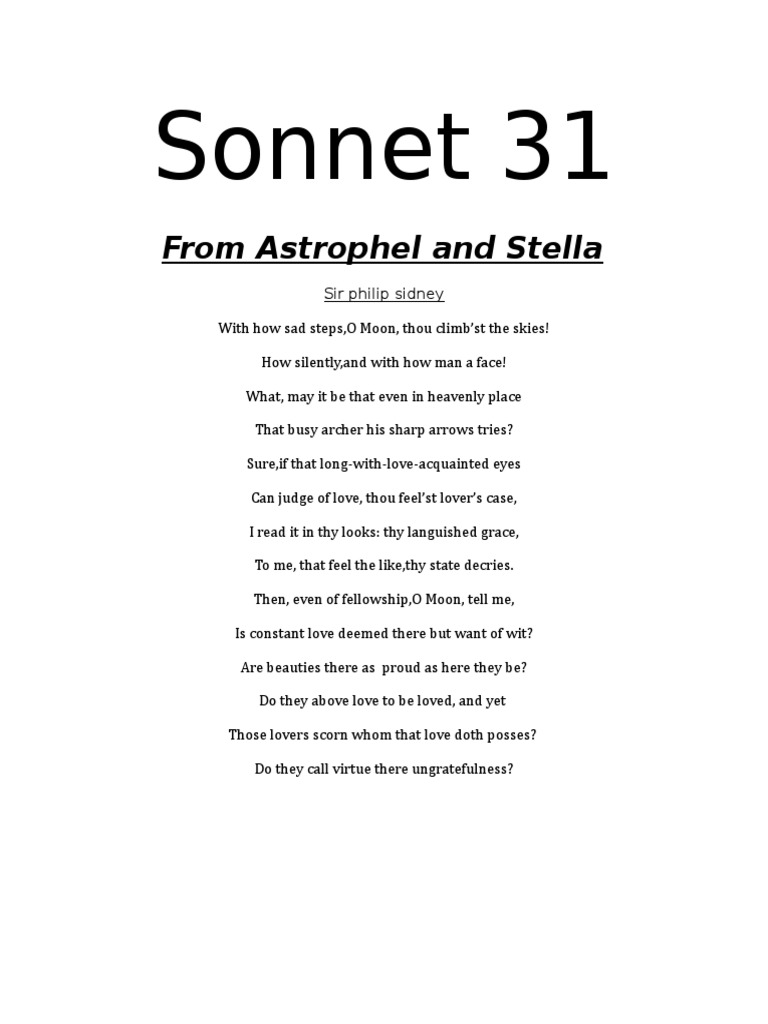 Sonnet 31: From Astrophel and Stella | PDF