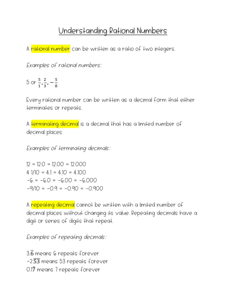 Understanding Rational Numbers | PDF | Rational Number | Decimal