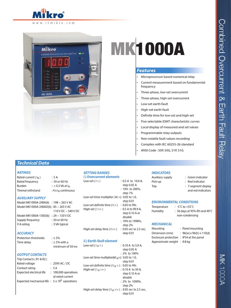 MK 1000 A | PDF | Relay | Electronic Engineering