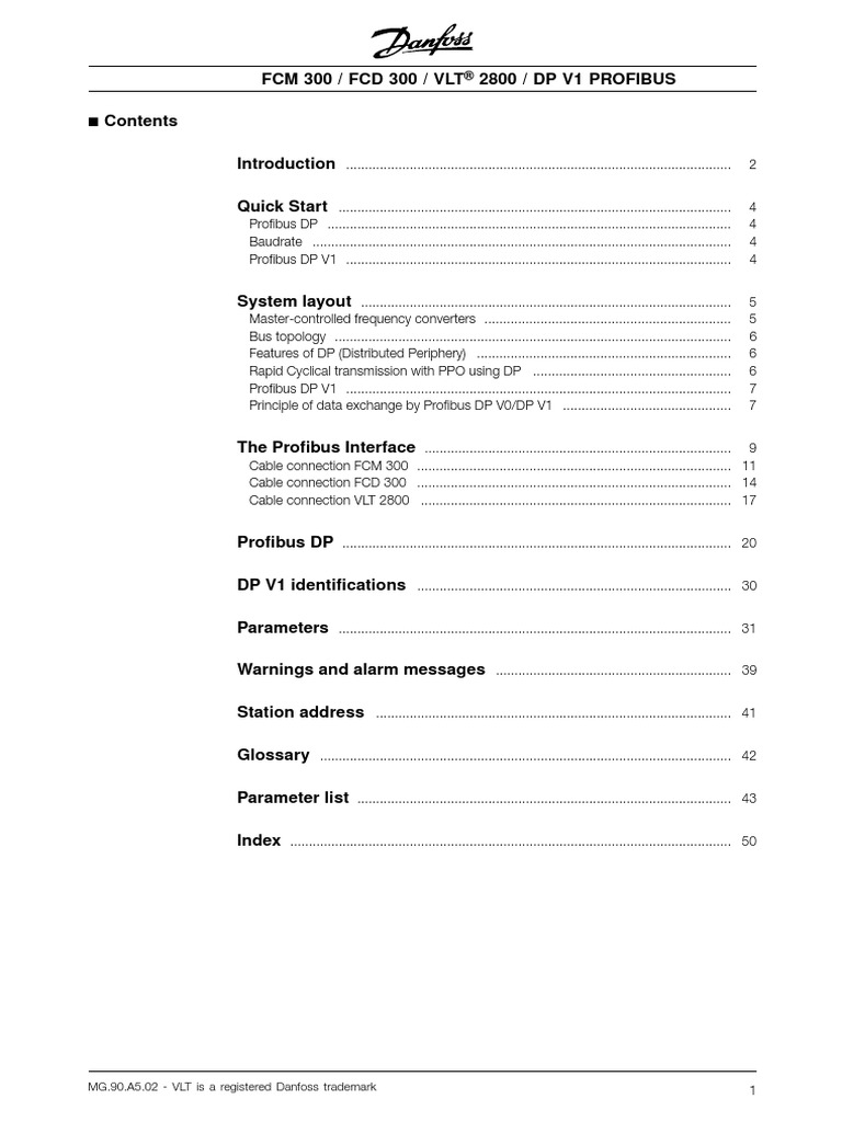 Puerto Profibus DP para Danfoss | PDF | Cable | Electromagnetic Compatibility