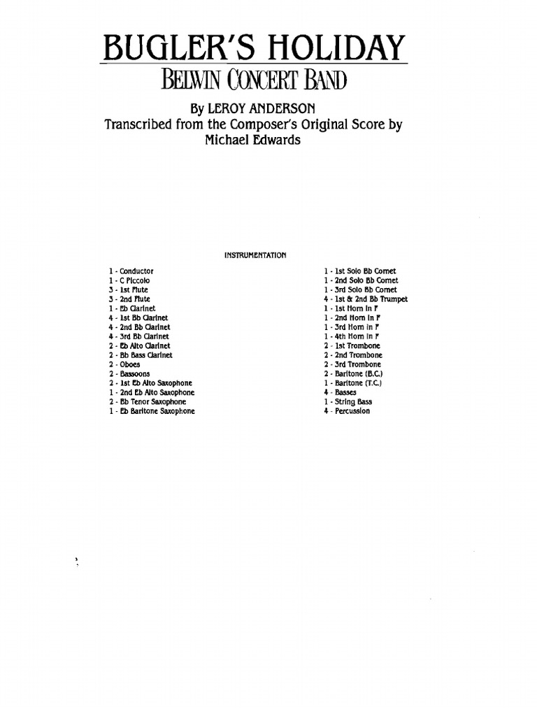 Bugler Holiday | PDF