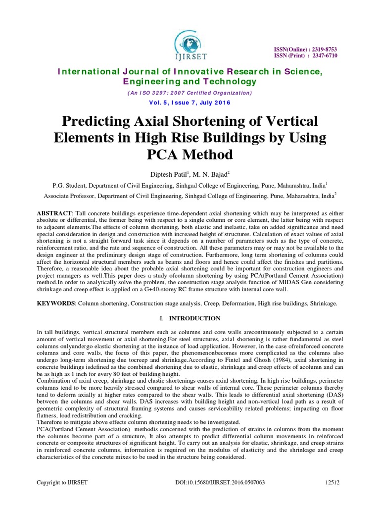 Predicting Axial Shortening of Vertical Elements in High Rise Buildings ...