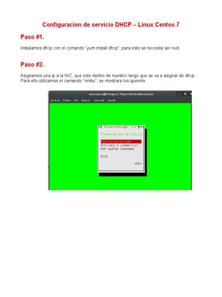 Configuracion de Servicio DHCP - Linux Centos 7 | PDF | Dirección IP | Red de arquitectura