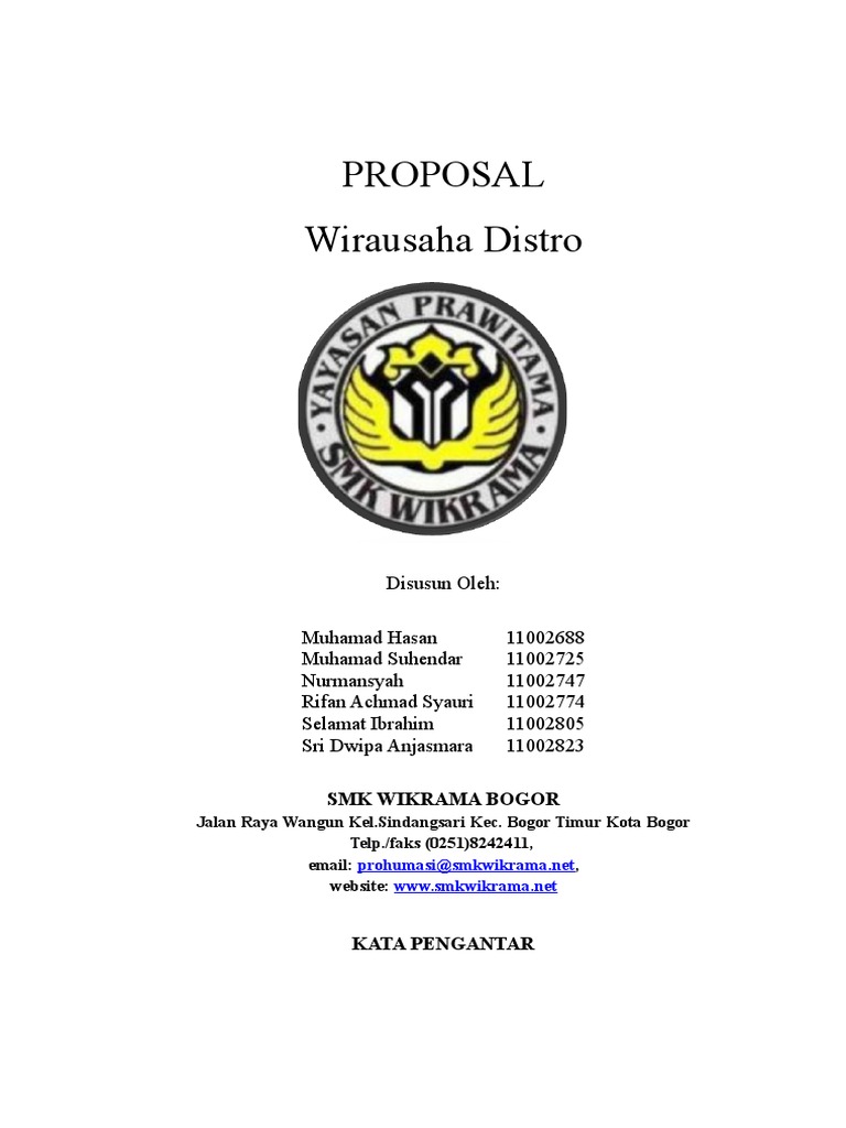 Contoh Proposal Wirausaha Distro | PDF