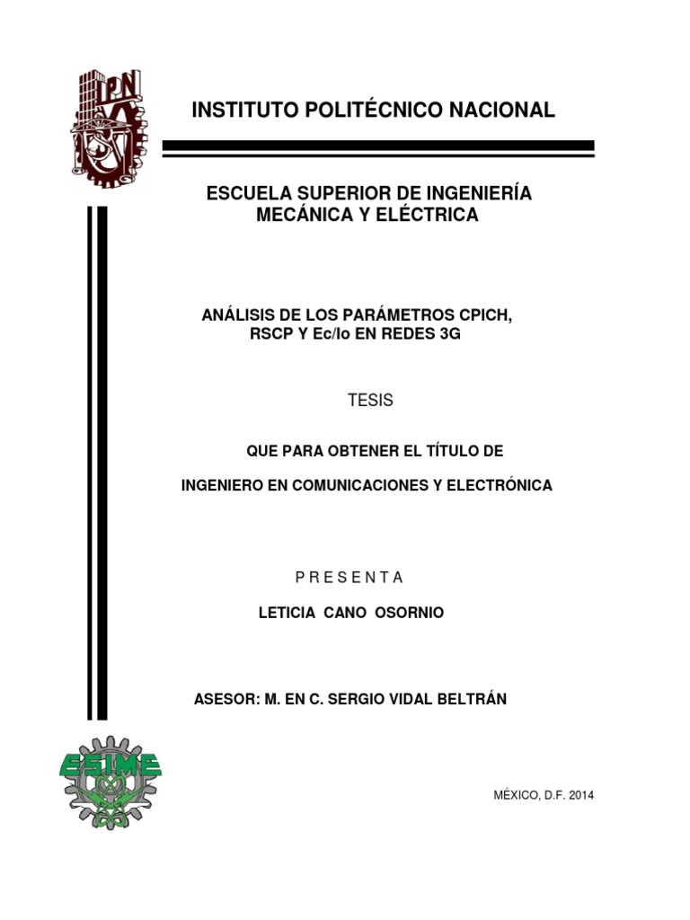 ANALISIS DE PARAMETROS CPICH RSCP Y Ec-Io PDF | PDF