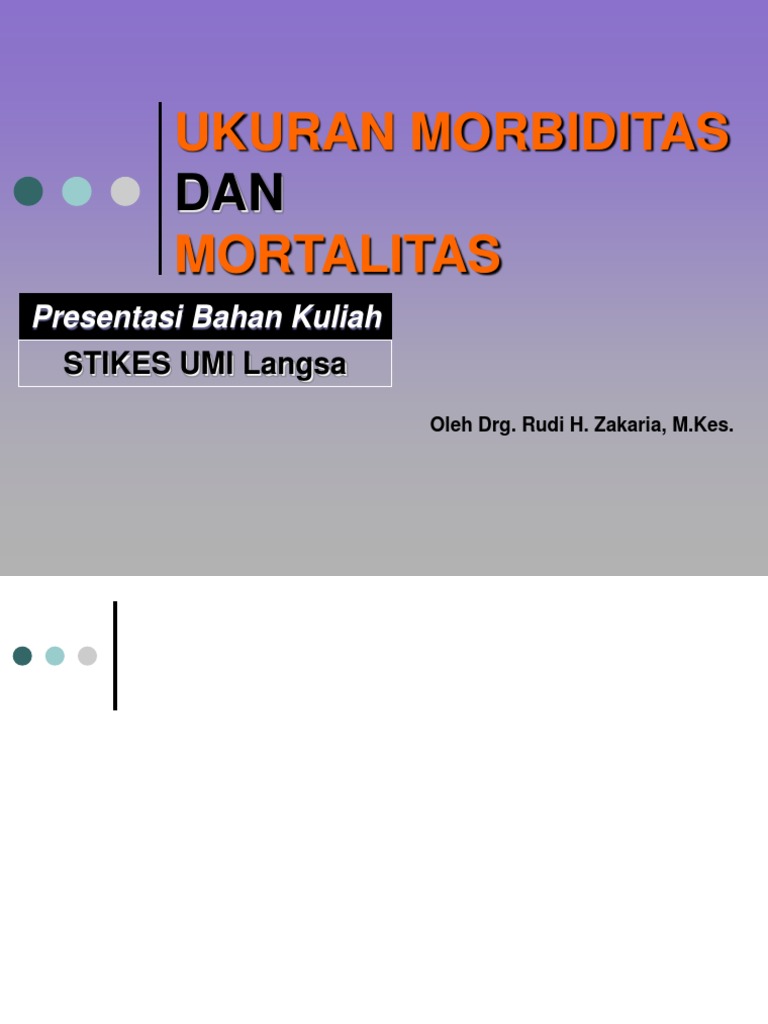 Ukuran Morbiditas Dan Mortalitas | PDF