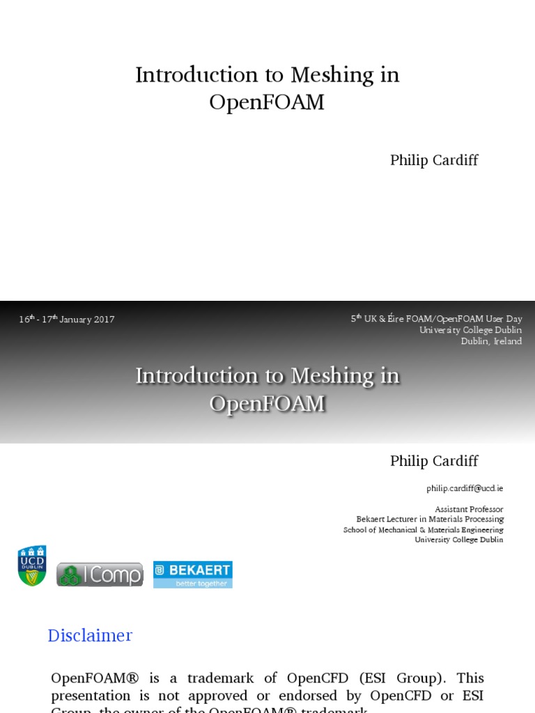 PhilipCardiff UCD Geometry, Meshing in OpenFOAM | PDF | Vertex ...