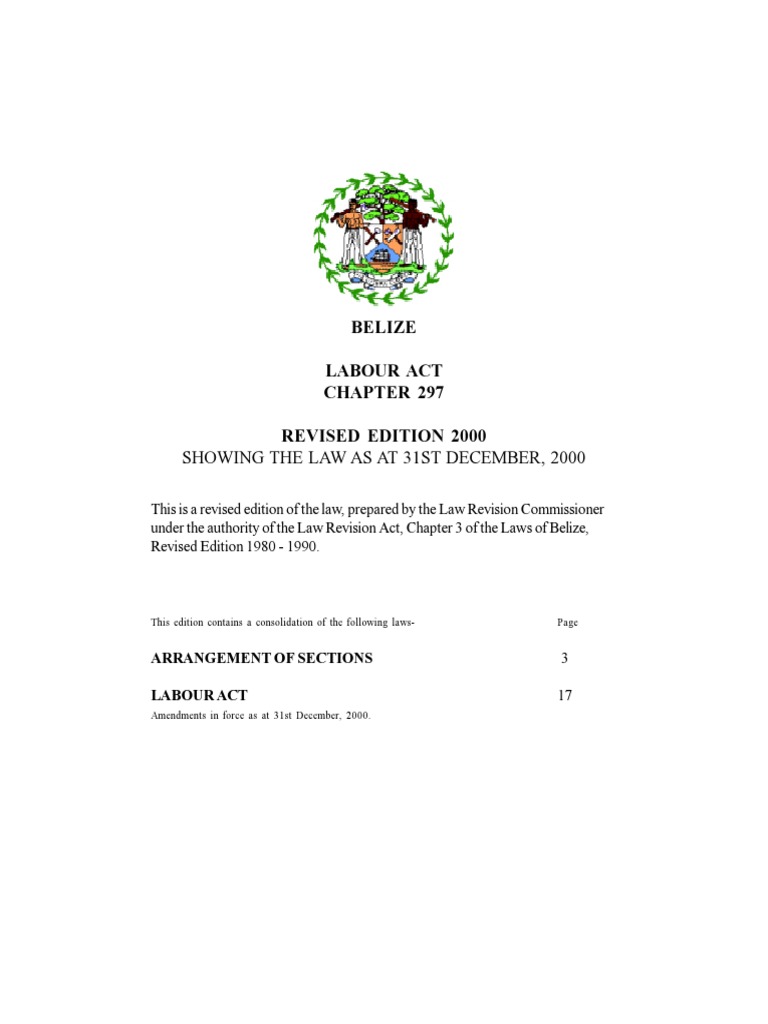 Belize Labour Act Overview 2000 | PDF | Overtime | Working Time