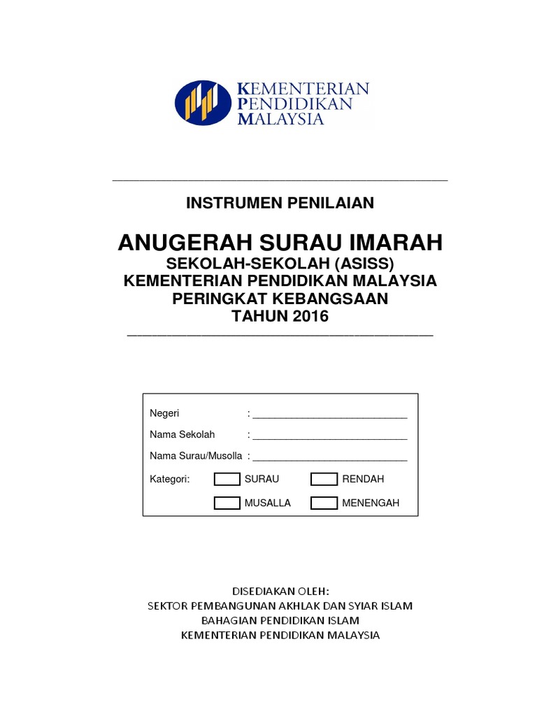 Instrumen Surau Imarah PDF | PDF