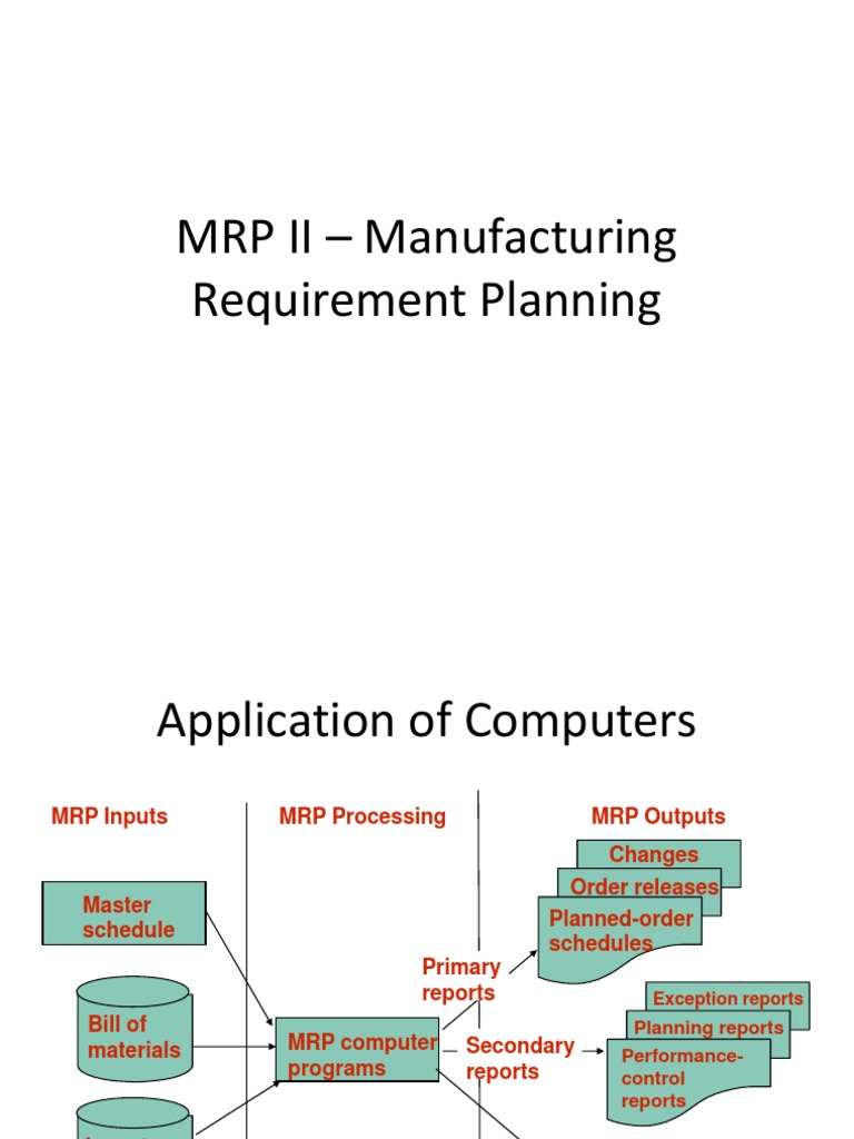 MRP Ii | PDF | Enterprise Resource Planning | Inventory